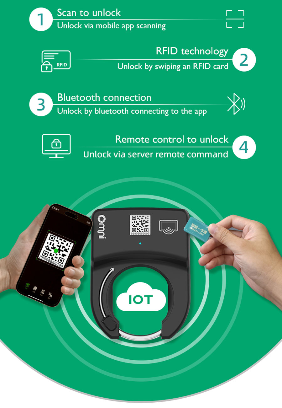 OC32 Built-in IoT Smart Bicycle Sharing Lock_Bike Share_IoT device-electric scooter rental-Bike ...